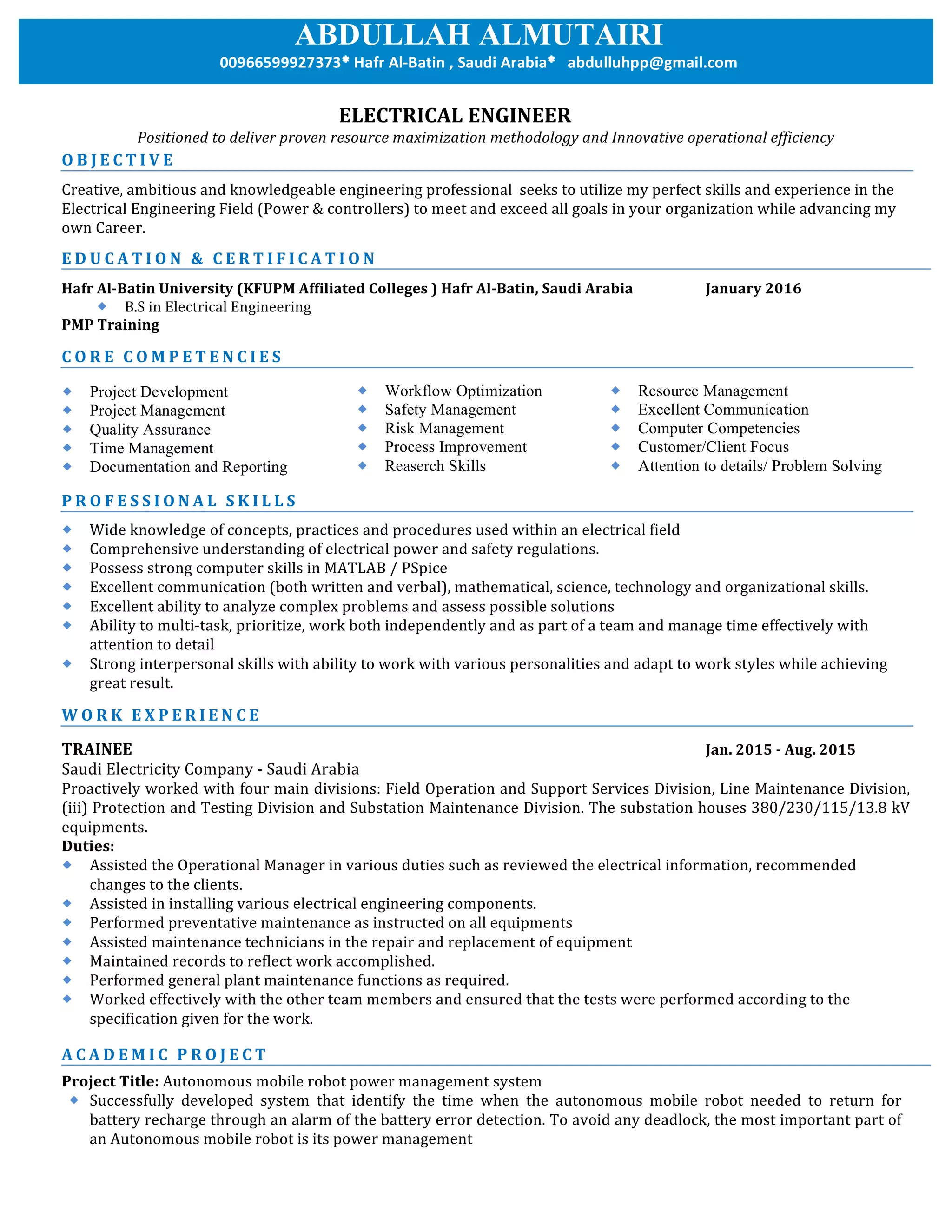 Electrical Engineer CV | PDF
