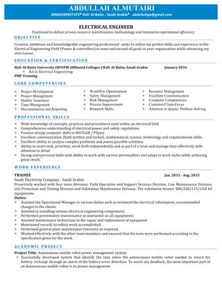 Electrical Engineer CV | PDF