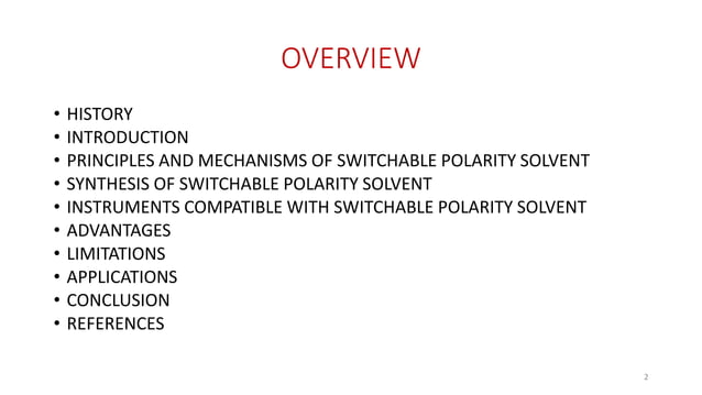 Switchable polarity solvent in analytical chem | PPTX | Chemistry | Science