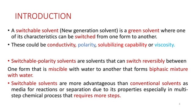 Switchable polarity solvent in analytical chem | PPTX | Chemistry | Science