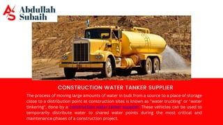 ABDULLAH SUBHAIH - Potable water services in Dubai | PPTX