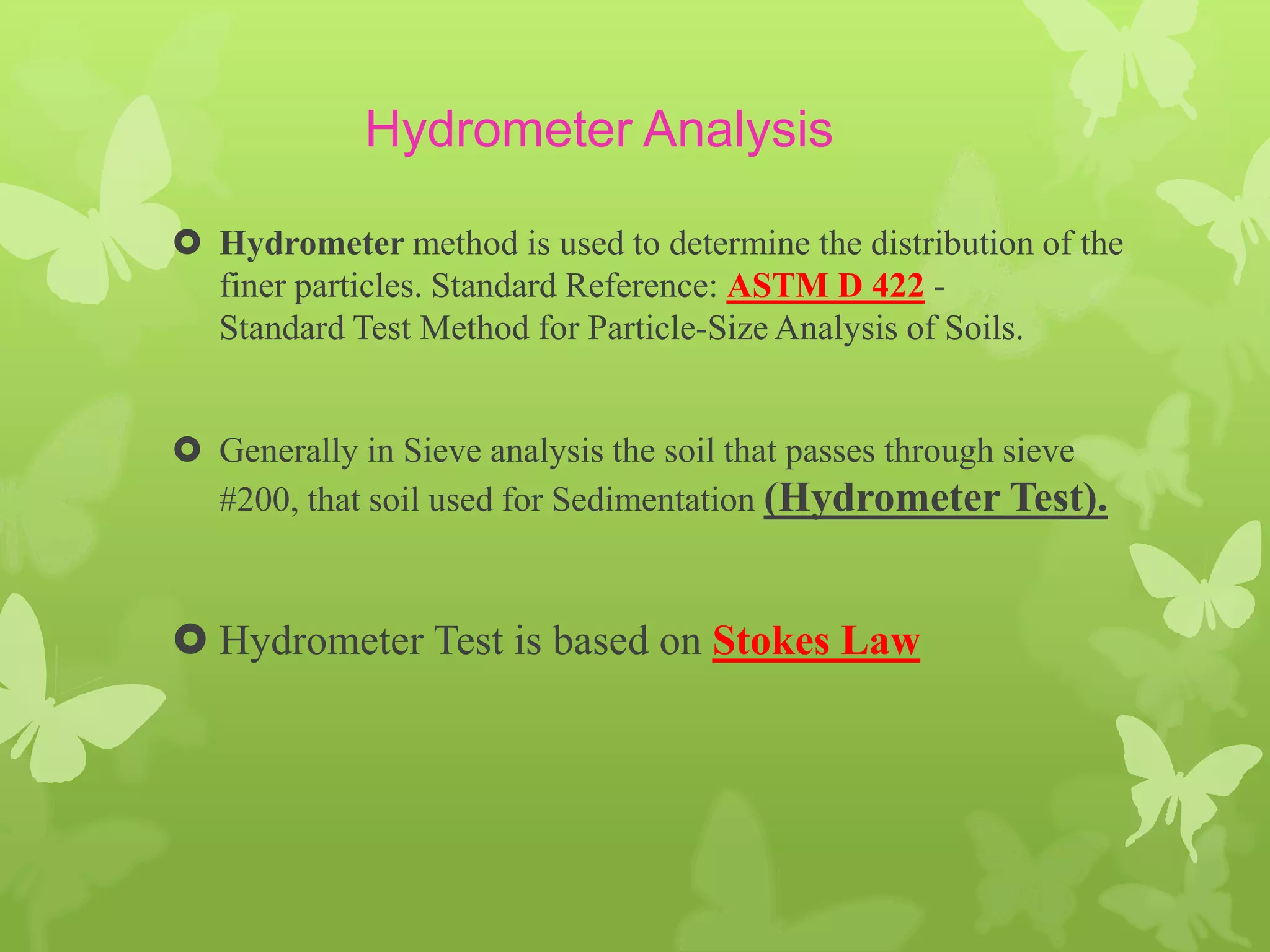 sedimentation test for soil..Soil Mechanics | PPTX