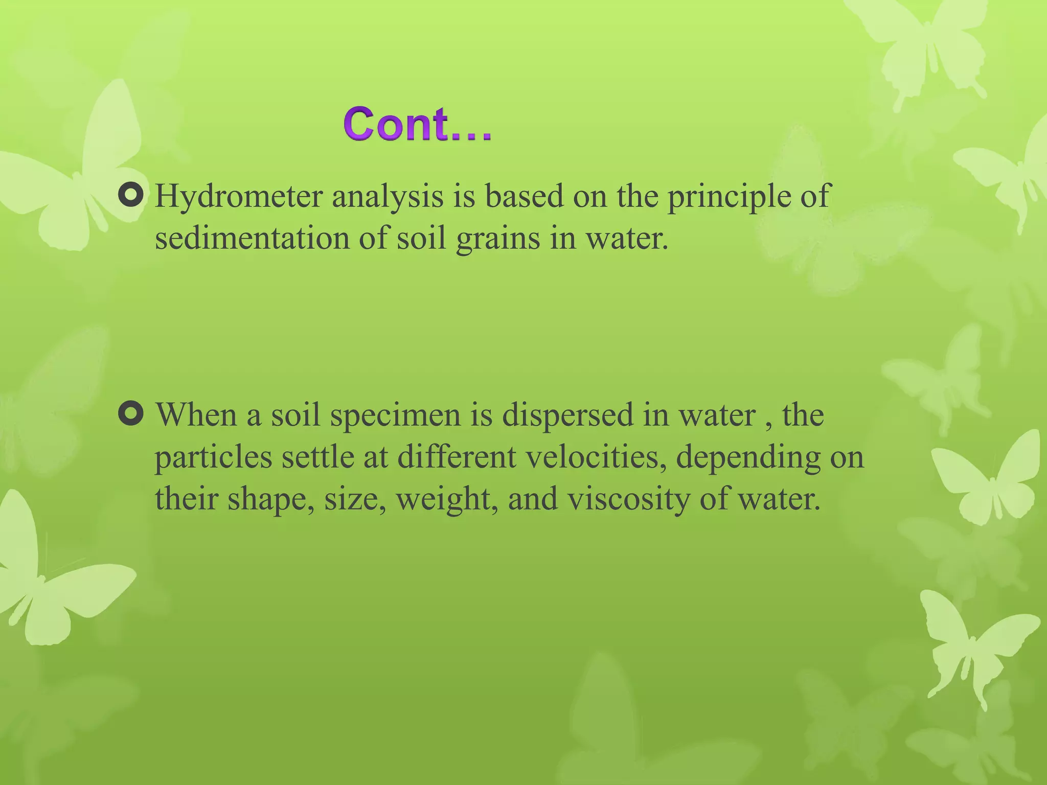 Hydrometer Analysis for Soil (Sedimentation) | PPTX