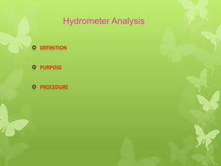 Hydrometer Analysis for Soil (Sedimentation) | PPTX