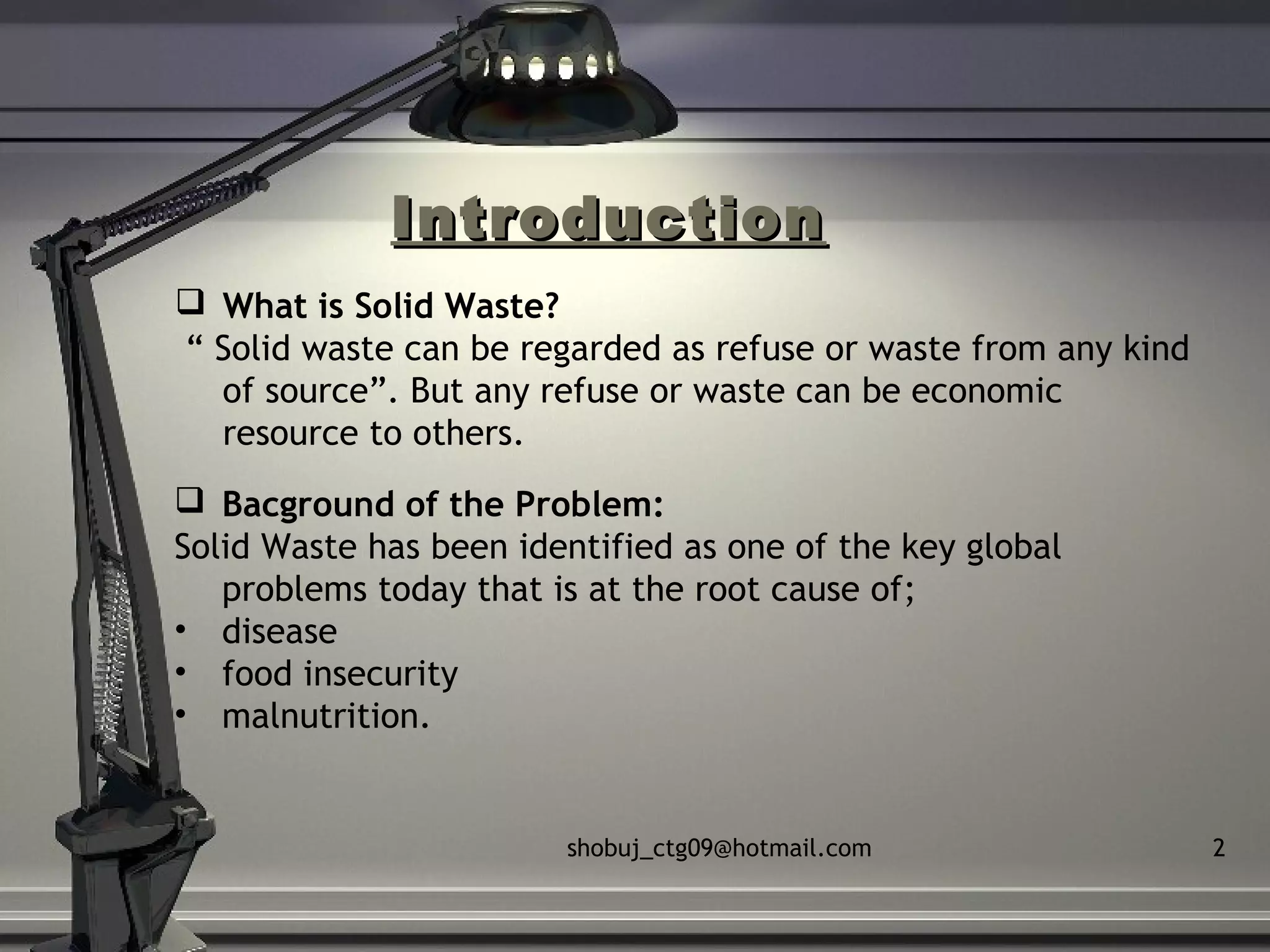 Research proposal to Japan government for Solid Waste Management | PPT
