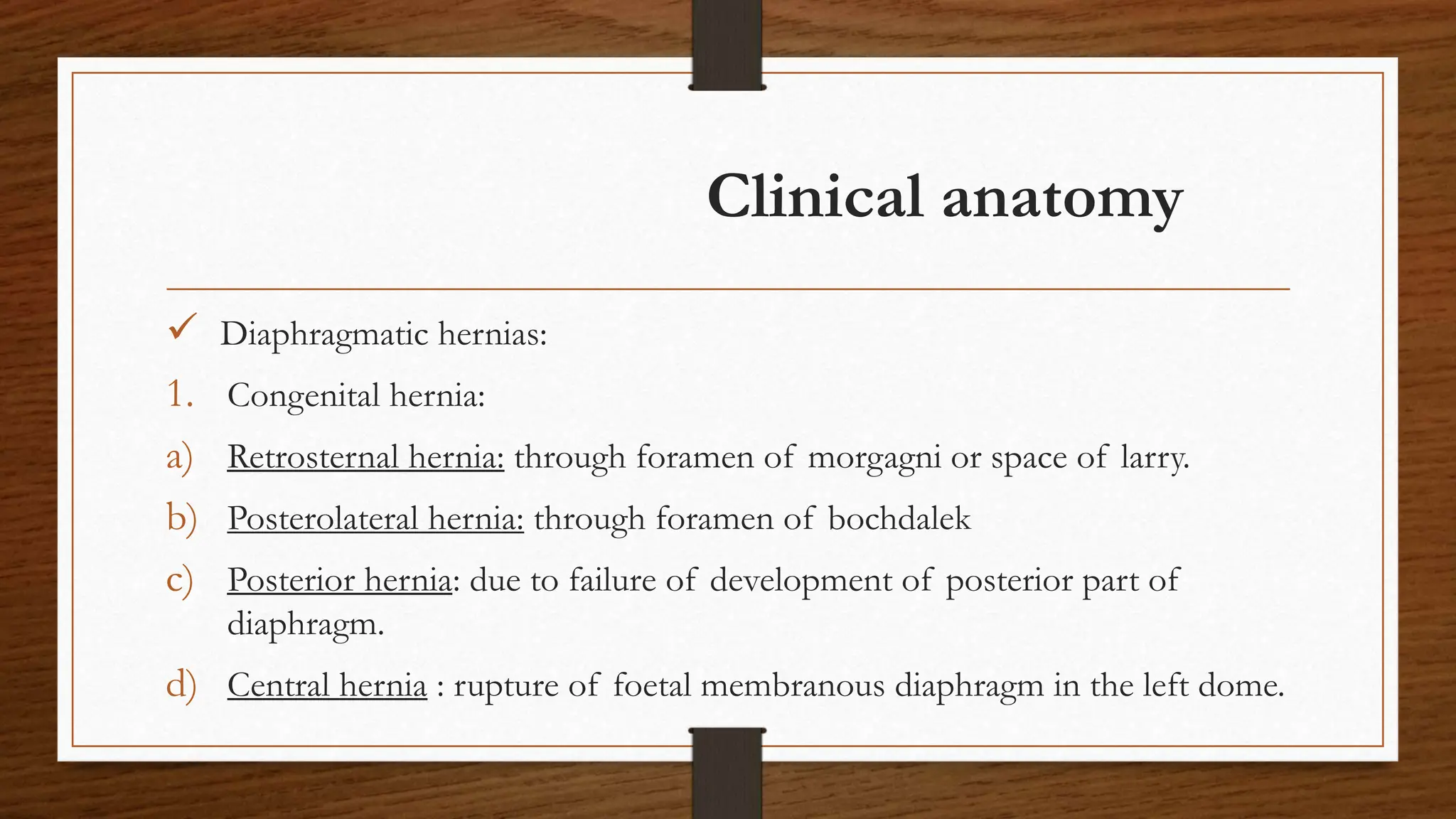 Development of diaphragm. Anatomy abdomen . Clinical aspects of ...