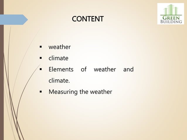 Elements of weather and climate | PPTX | Weather | Science