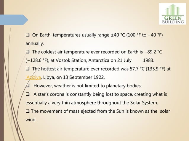 Elements of weather and climate | PPTX | Weather | Science