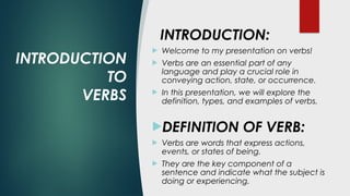 Types of Verbs In English Language basic concepts | PPTX