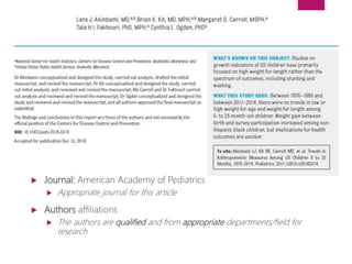 Journal critique: Child Health Surveillance | PPTX