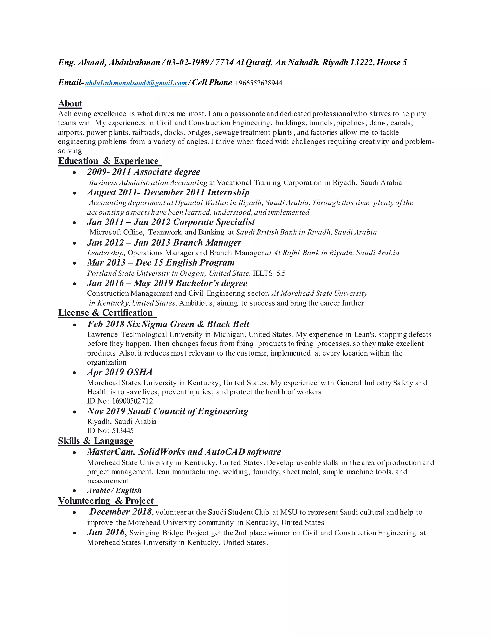 Abdulrahman's cv | DOCX