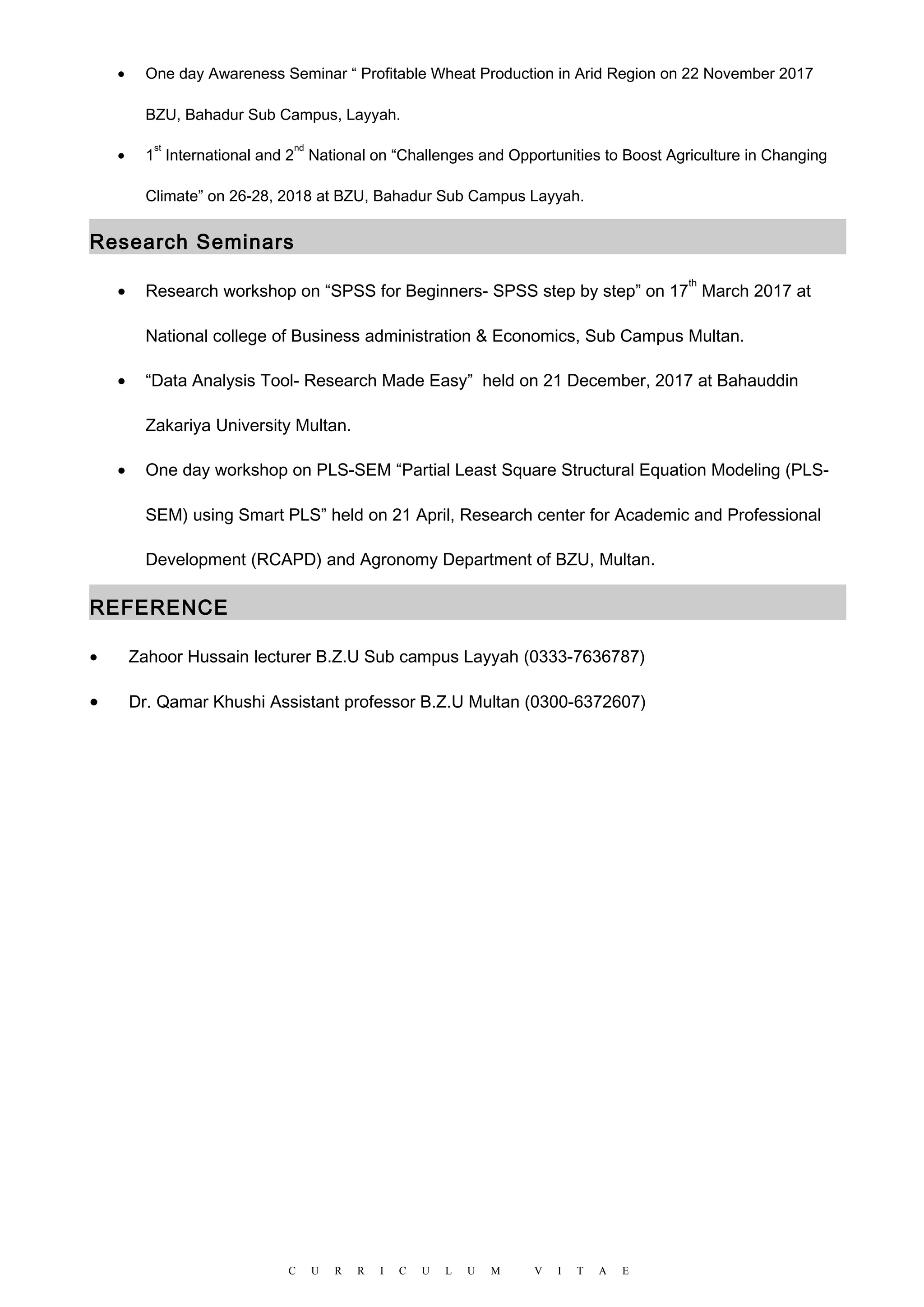 Abdul rashid c.v | DOC | Professional School | Postgraduate Education