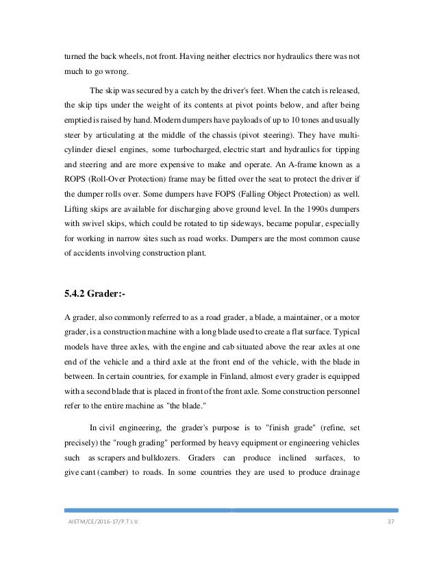 Highway construction or Road work report