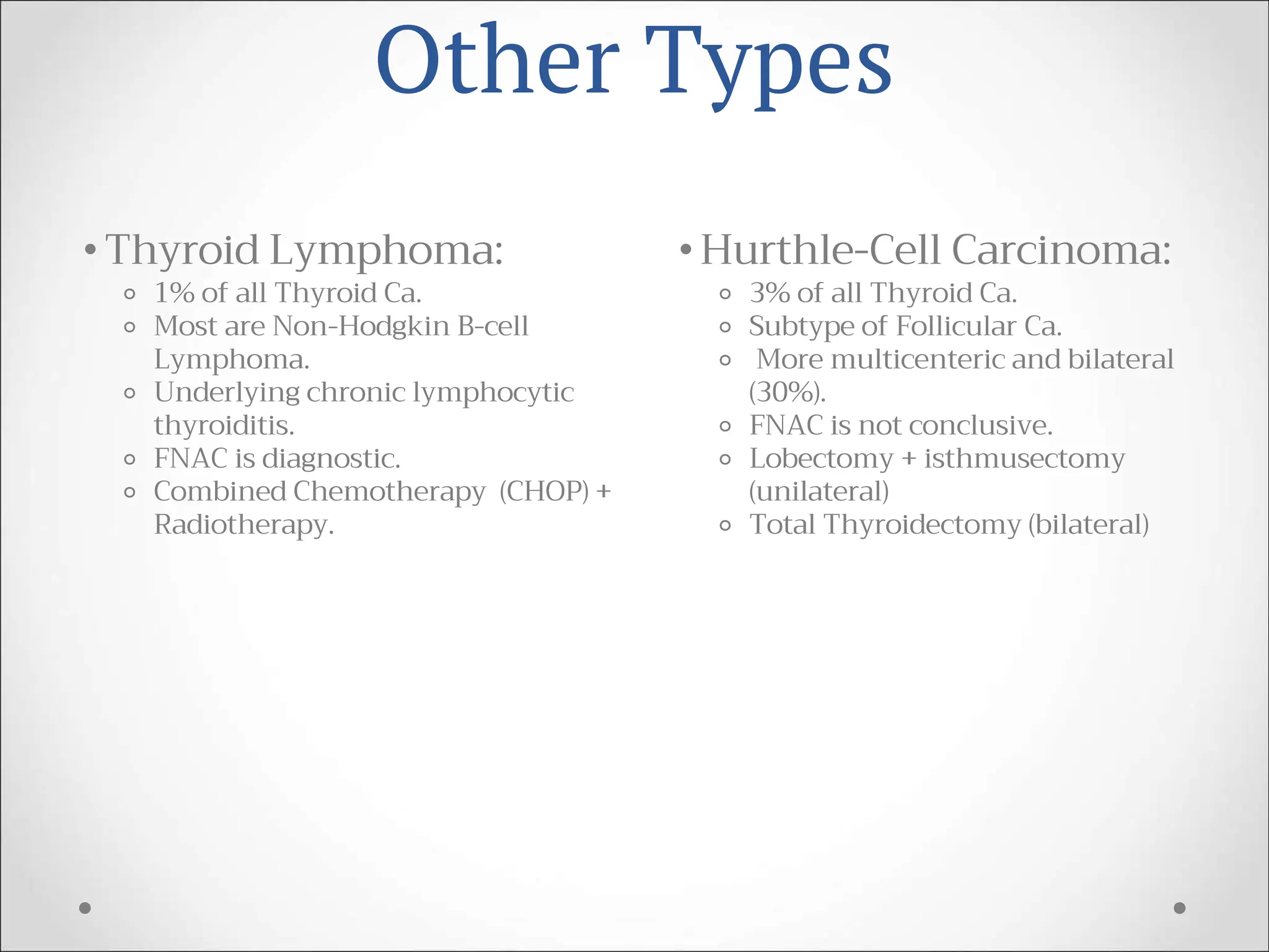 Thyroid cancer and it’s types. oncology | PPTX