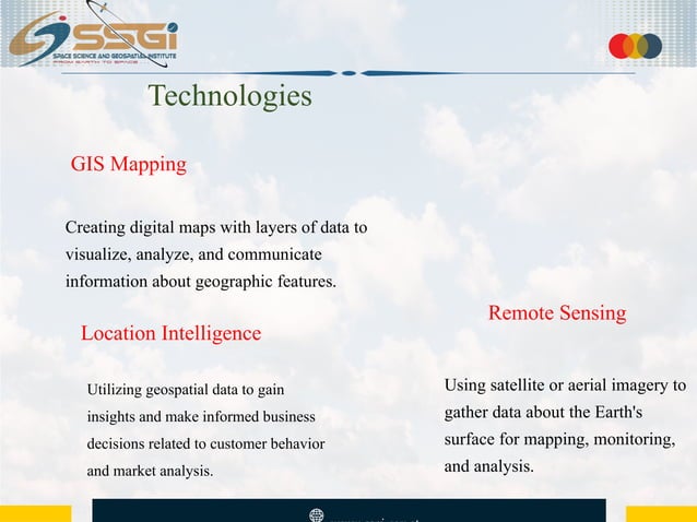 Geospatial science and technology applications | PPTX