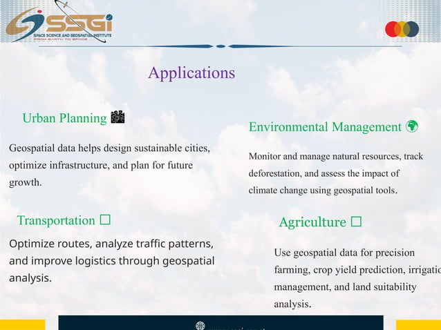 Geospatial science and technology applications | PPTX