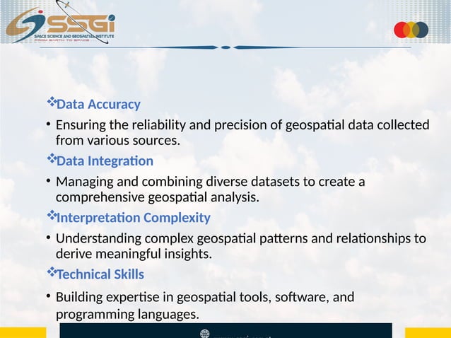 Geospatial science and technology applications | PPTX