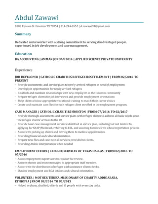 Abdul zawawi resume | DOCX
