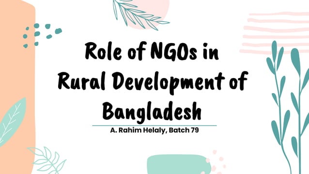 Role of NGOs in rural development of Bangladesh | PDF