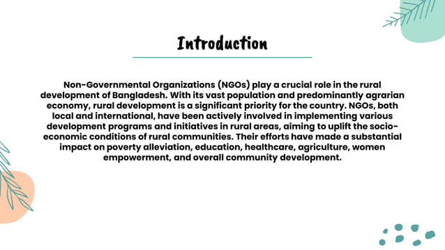 Role of NGOs in rural development of Bangladesh | PDF