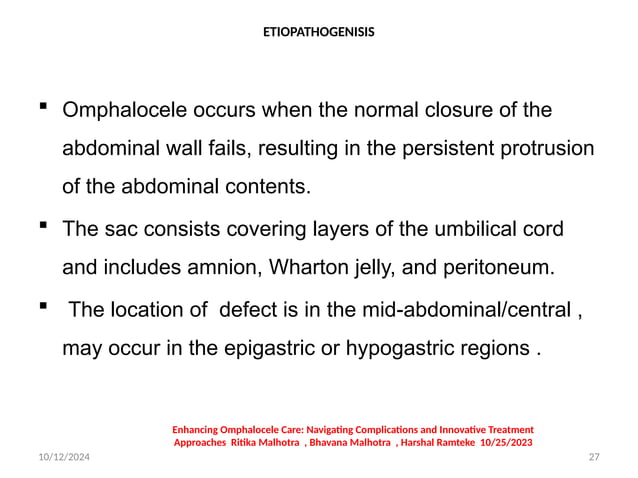 Gastroschisis and omphalocele ; congenital abdominal wall defects | PPT