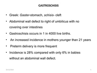 Gastroschisis and omphalocele ; congenital abdominal wall defects | PPT