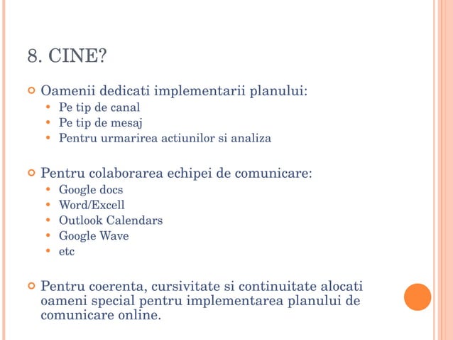 Planul De Comunicare Online | PPT