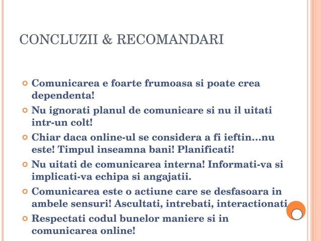 Planul De Comunicare Online | PPT