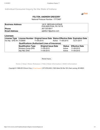 Andrew Felton License | PDF
