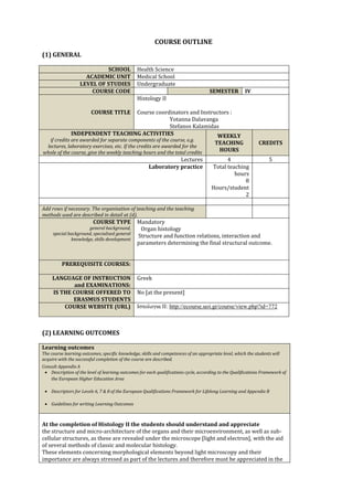 HISTOLOGY+II+outline | PDF