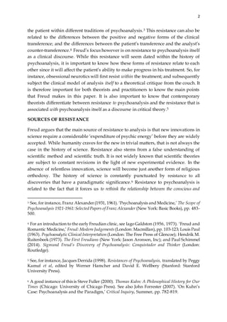 On Resistances to Psychoanalysis | PDF