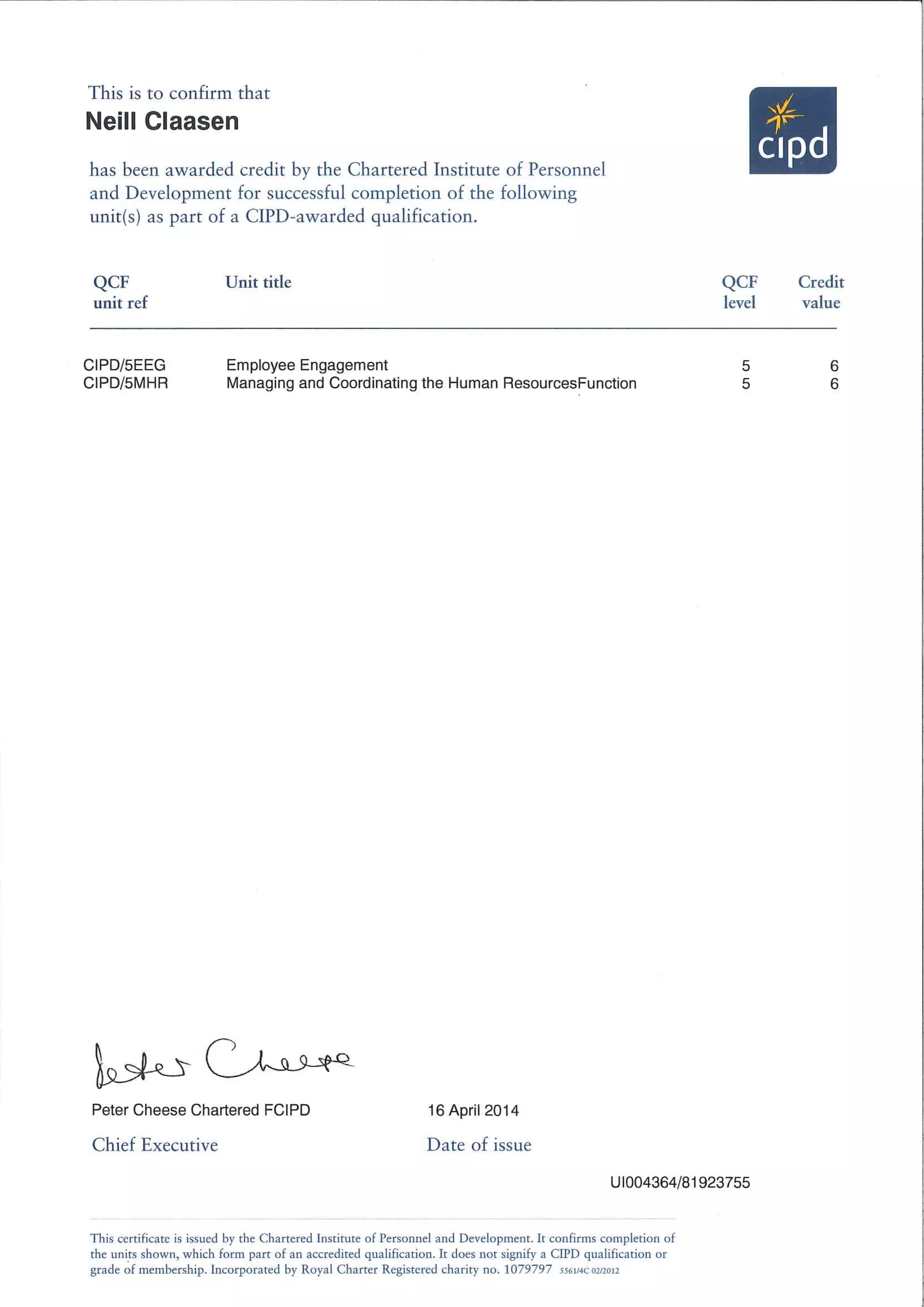 Diploma - CIPD and Letter | PDF