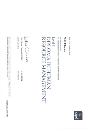 Diploma - CIPD and Letter | PDF