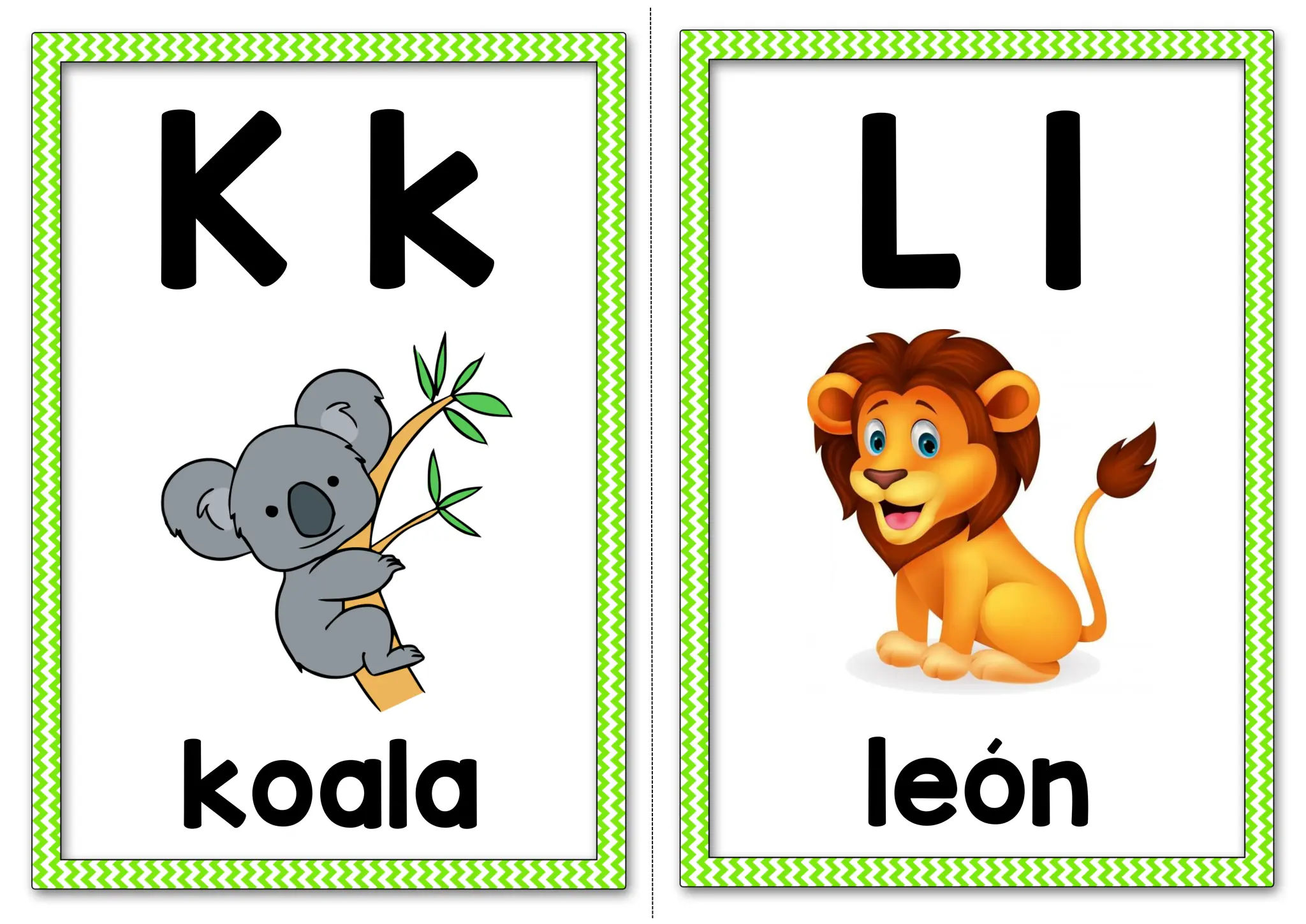 Abecedario de animales en imprenta y con dibujos | PDF | Zoos ...