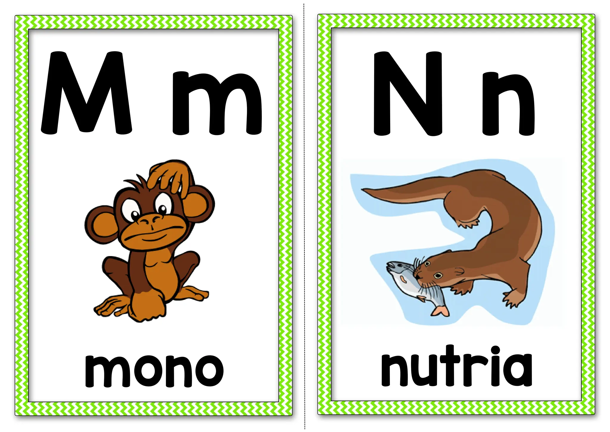 Abecedario de animales en imprenta y con dibujos | PDF | Zoos ...