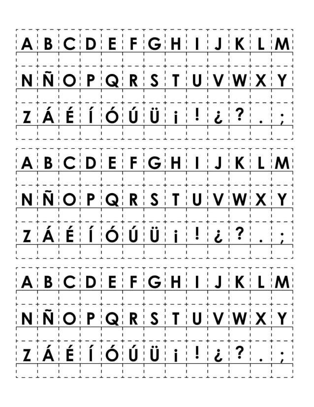 Abecedario componedor individual carta | PDF