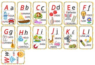 Abecedario tarjetas ppt interactivo y divertido | PPTX