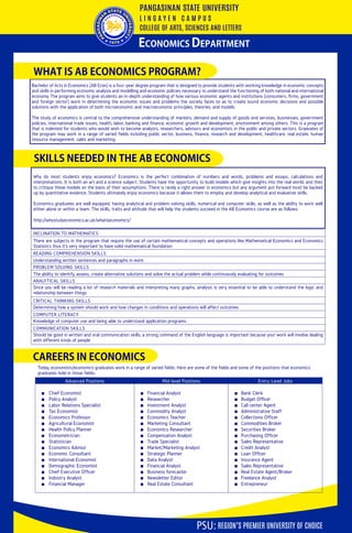 AB Economics Program - Bulletin of Information | PDF