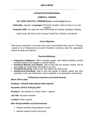 Abelo Irene CV | DOCX