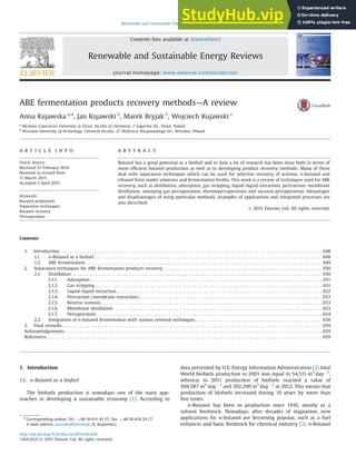 ABE fermentation products recovery methods A review.pdf