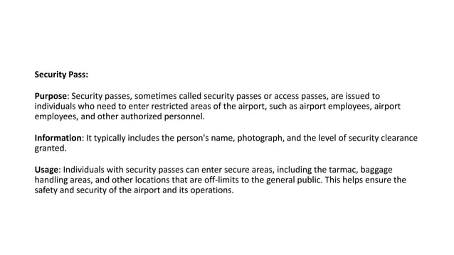 A Beginners Guide to Airport Entry Passes | PPTX