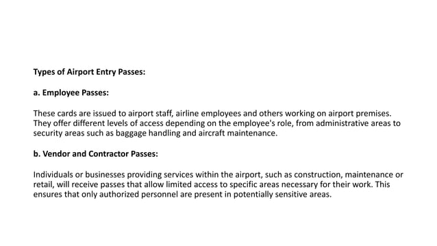 A Beginners Guide to Airport Entry Passes | PPTX