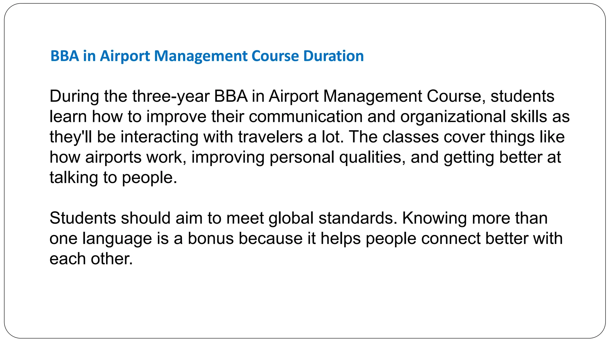 A Beginner's Guide to BBA Airport Management Course | PPTX