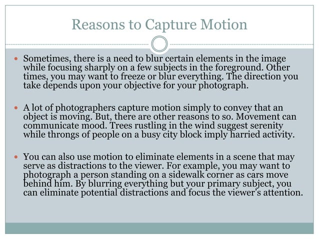 A Beginner's Guide to Capturing Motion | PPT