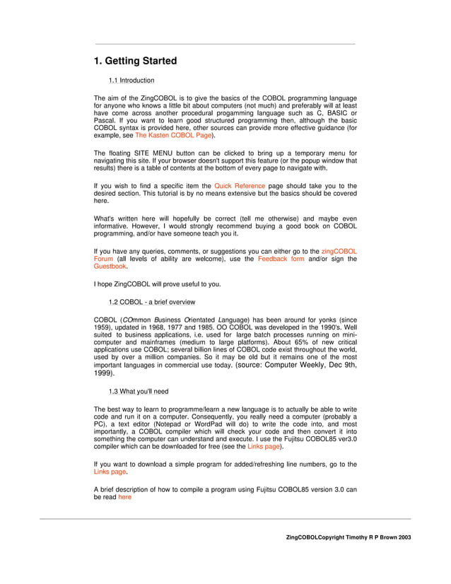 A beginner's guide to cobol programming | PDF