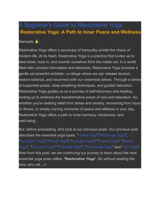 A Beginner's Guide to Restorative Yoga.pdf | Holistic Health ...
