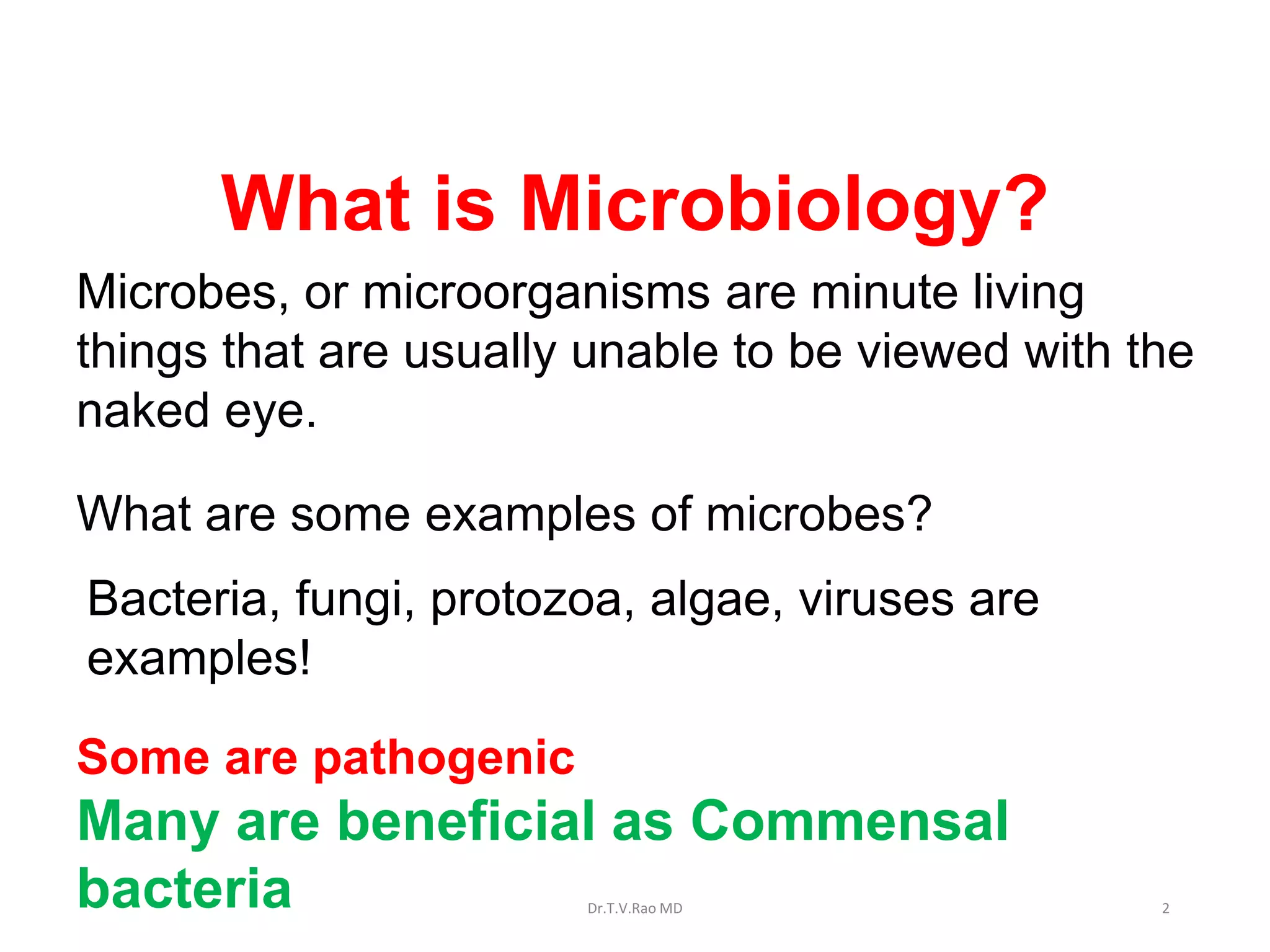 MEDICAL MICROBIOLOGY revisiting the history by Dr.TV.Rao MD medical ...