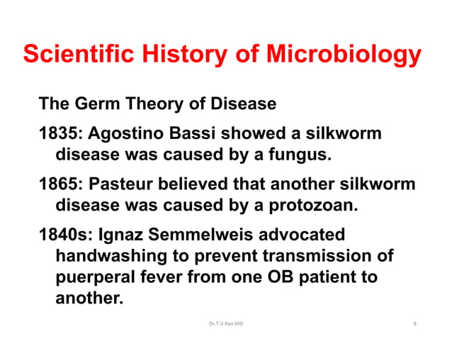 MEDICAL MICROBIOLOGY revisiting the history by Dr.TV.Rao MD medical ...