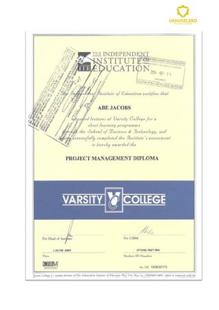 Abe jacobs occupational health and safety cv sept2017 | PDF | Civil Engineering Industry ...