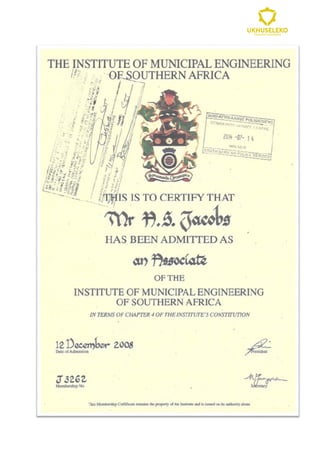 Abe jacobs occupational health and safety cv sept2017 | PDF | Civil Engineering Industry ...